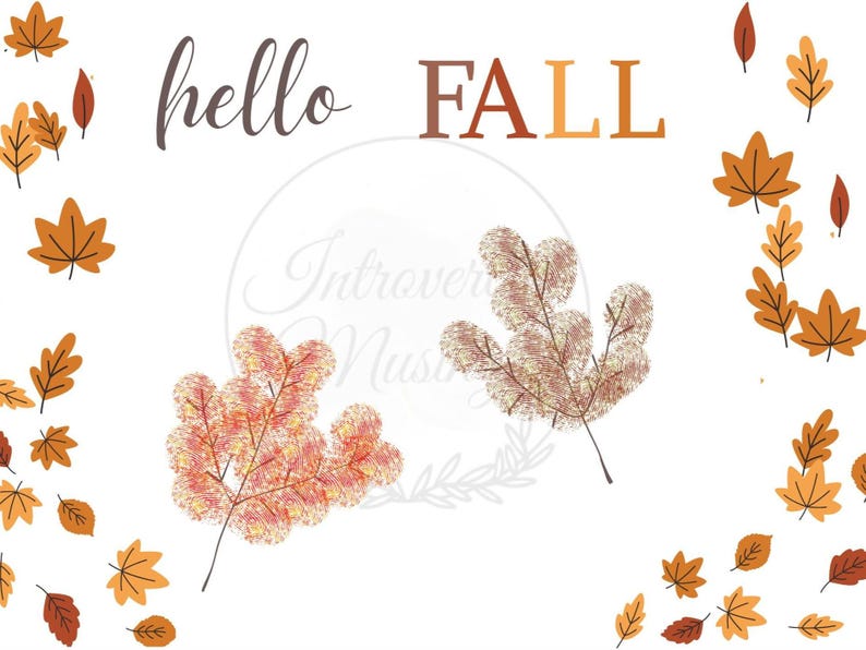 HELLO FALL, Handprint Art, Thumbprint Art, Digital Download, Wall Art ...