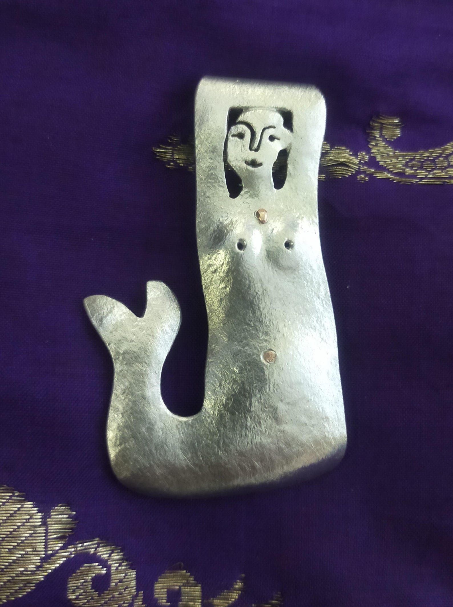 Mermaid Brooch and Pendant, Hand Forged Mermaid, Sedna Inuit ...