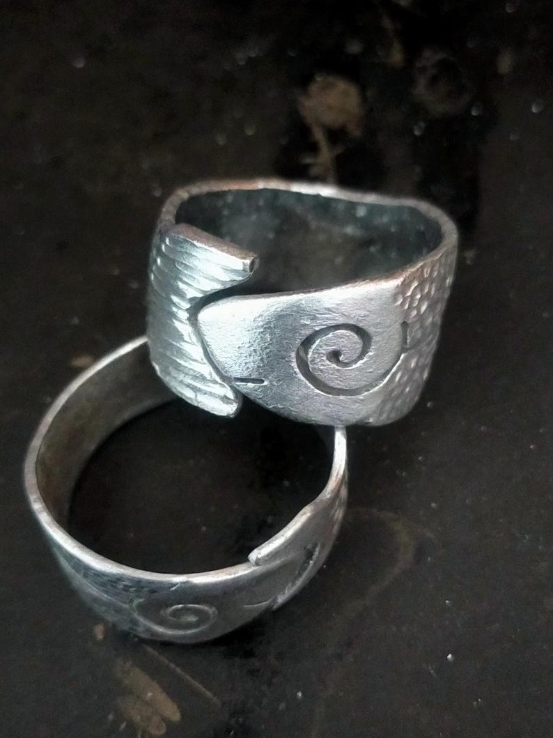 Cheerful Fish Ring, Fish Bites Tail, Aluminum Fish Ring Reclaimed From ...