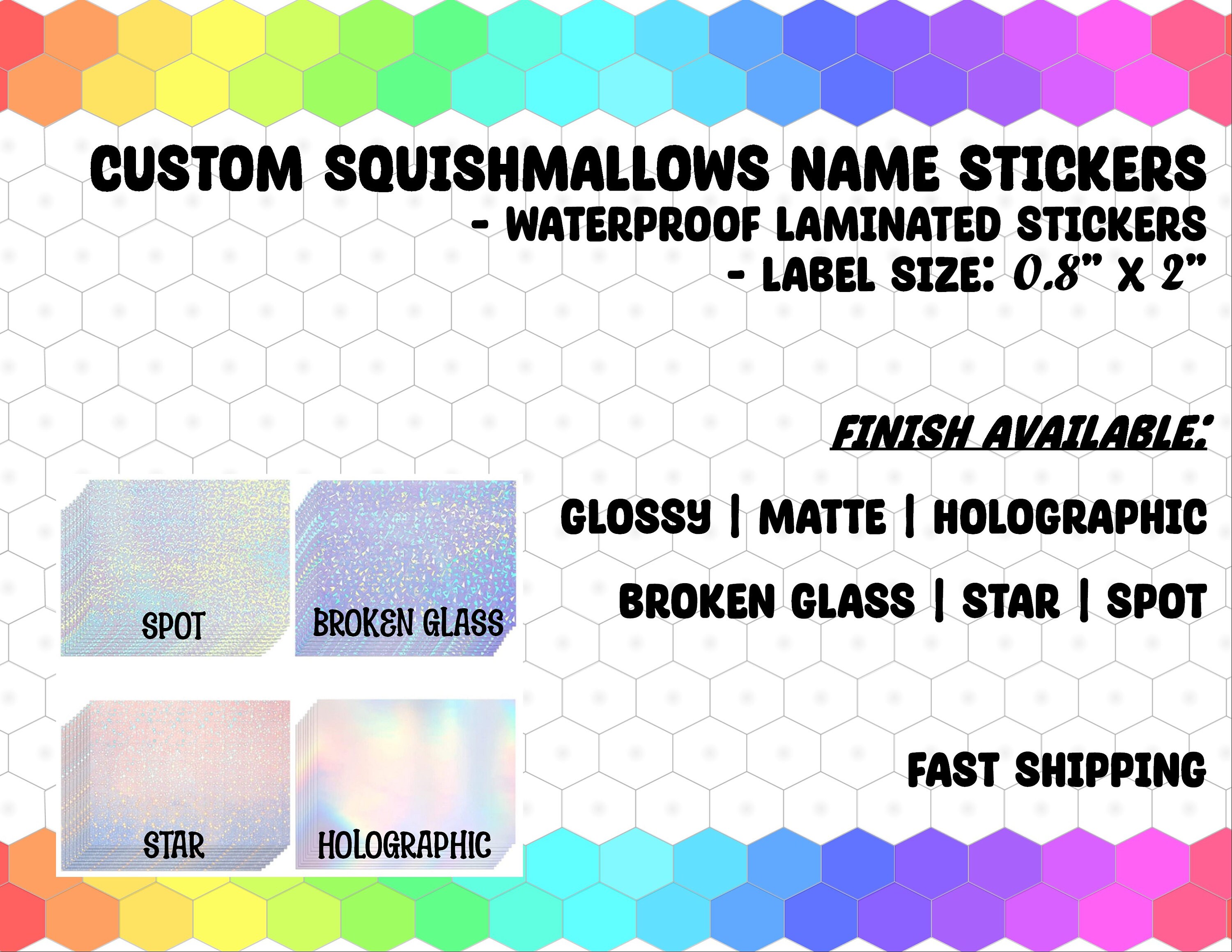 Custom Squishmallows Name Labels | 16pcs Waterproof Laminated Stickers ...