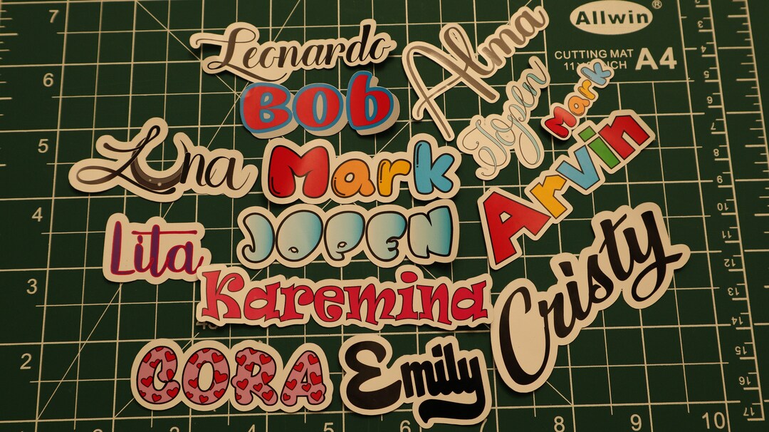 Waterproof Name Sticker 6pcs/pack Finish Glossmatteholographicbroken ...