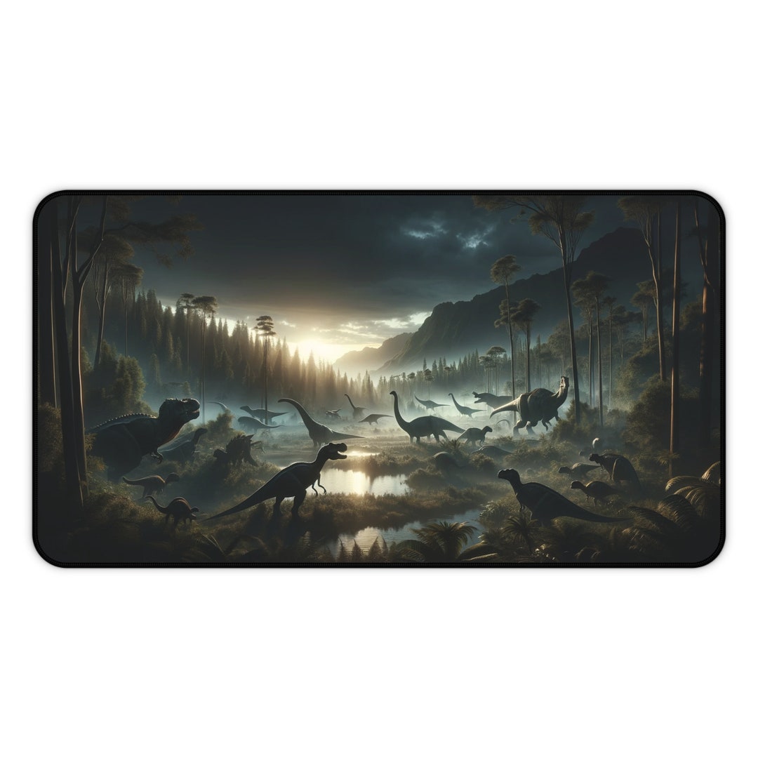Jurassic Landscape, Dinosaurs, Nature Scene, Desk Mat, Gaming Pad ...