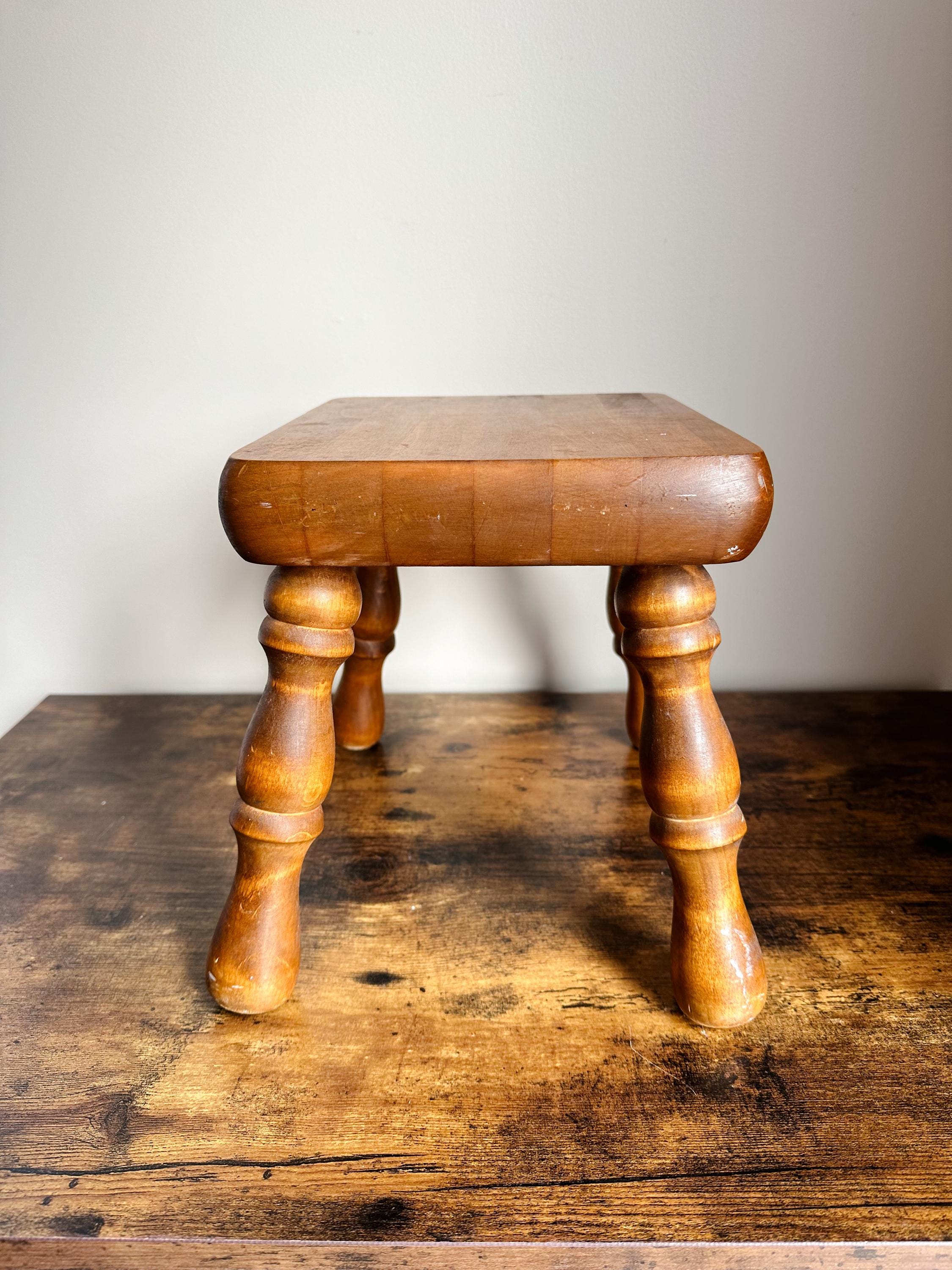 Antique Rustic Solid Wood Milking Stool - Etsy