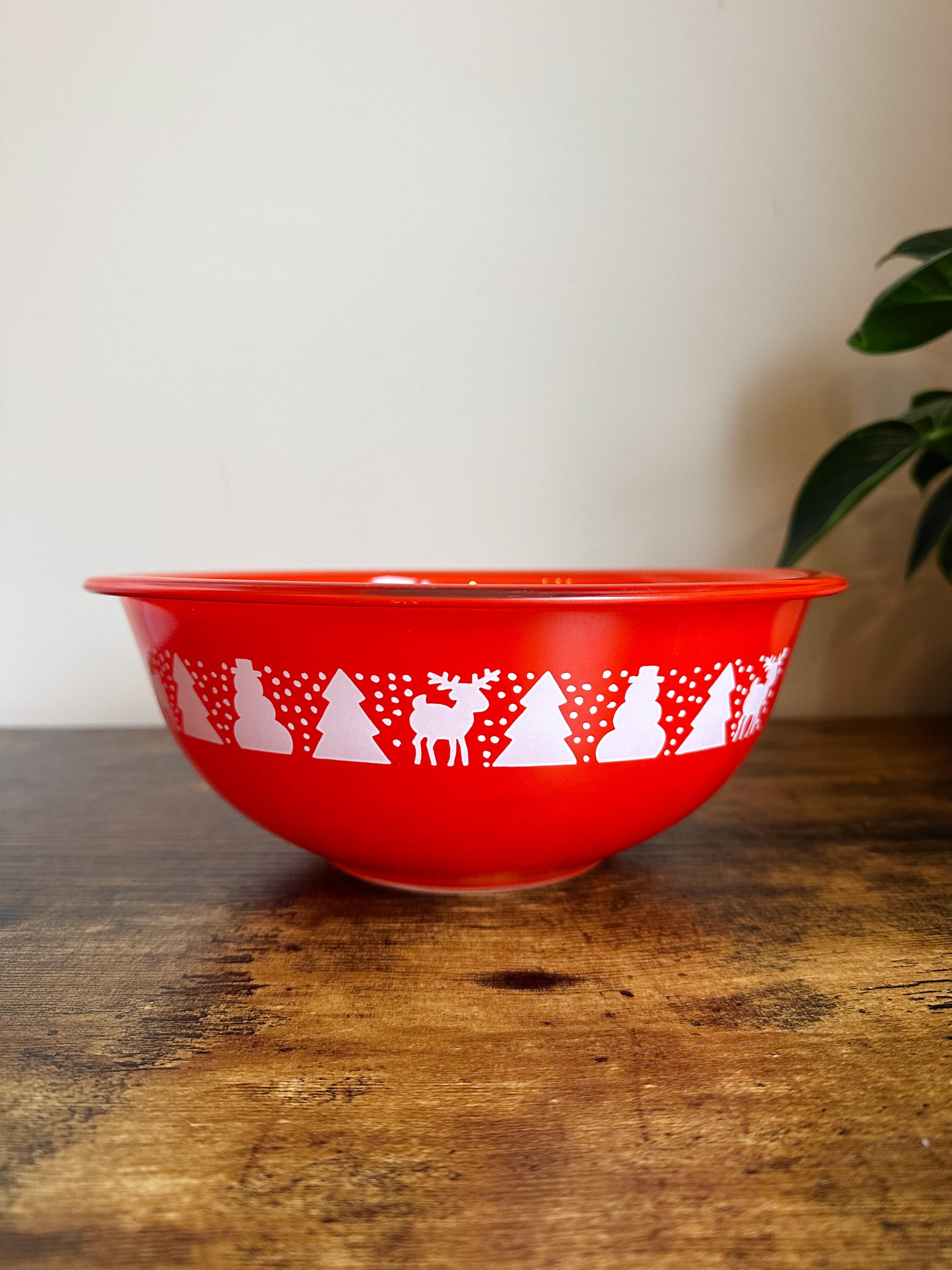 Rare Vintage PYREX Christmas Mixing Bowl Set, Red Holiday Decor - Etsy