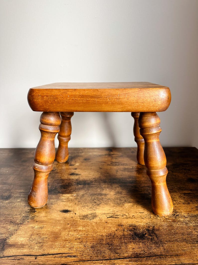 Antique Rustic Solid Wood Milking Stool - Etsy