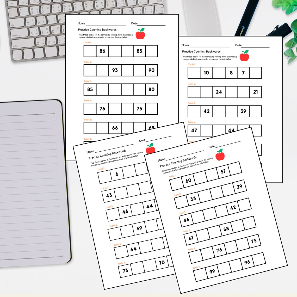 Worksheet for Kid, Number 1-100 Practice Counting Backwards, Worksheet ...