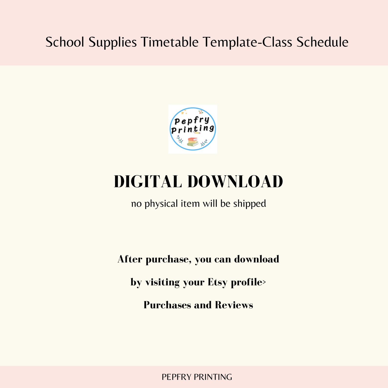 Digital Printable School Supplies Timetable Template and Class Schedule ...