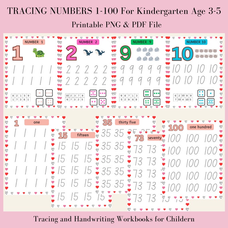 Tracing Number 1-100, Preschool Worksheet, Tracing Number Printable ...