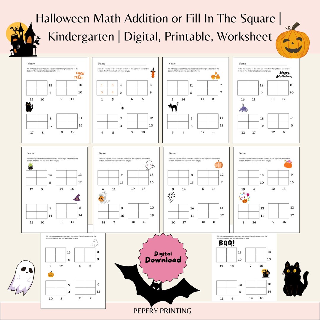 Halloween Math Addition, Number 1 to 10,math for Kid, Nunmer Addition ...
