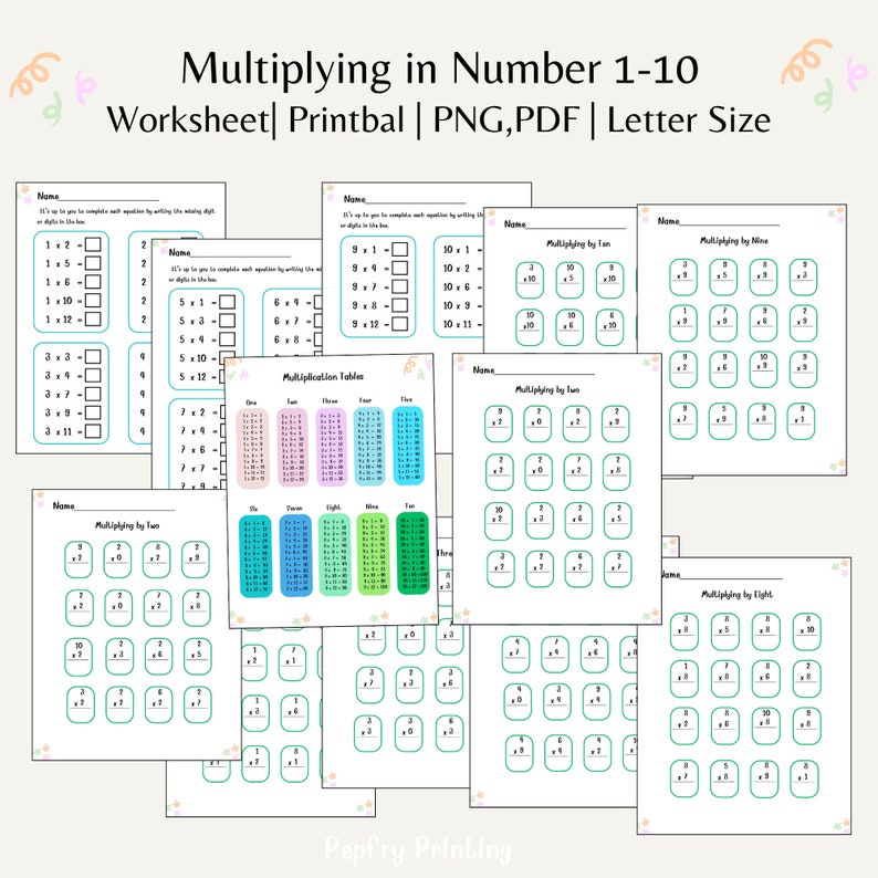 Multiplying in Number 1-10 Worksheet, Printable, Multiplication of ...