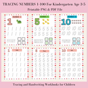 Tracing Number 1-100, Preschool Worksheet, Tracing Number Printable ...