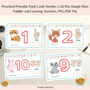 Printable Number Flash Card, Preschool Counting Flash Card, Count ...