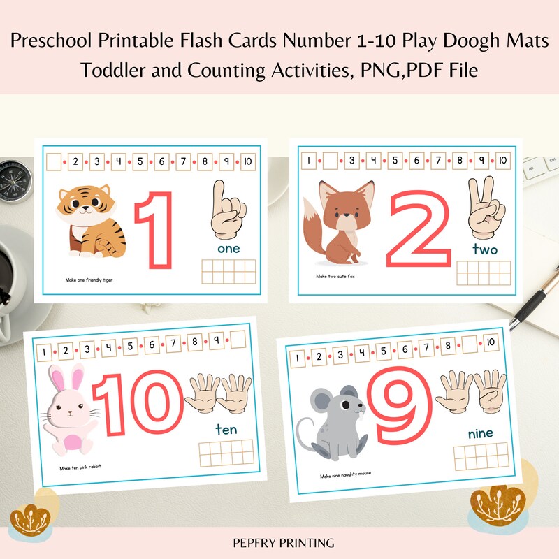 Number Flash Cards - Etsy