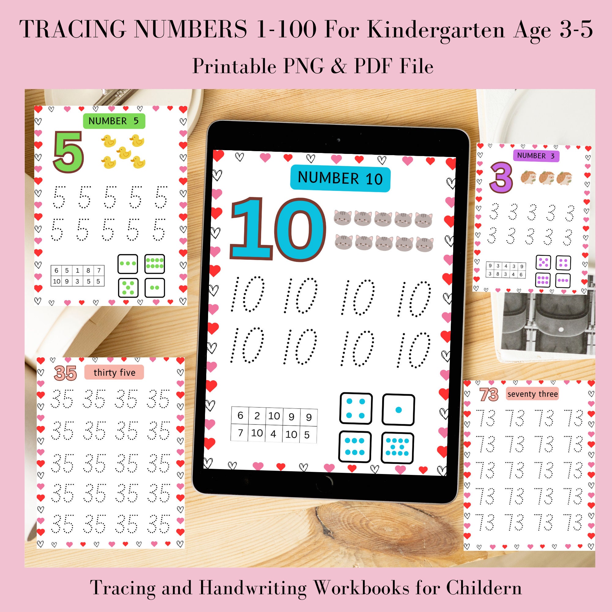 Tracing Number 1-100, Preschool Worksheet, Tracing Number Printable ...