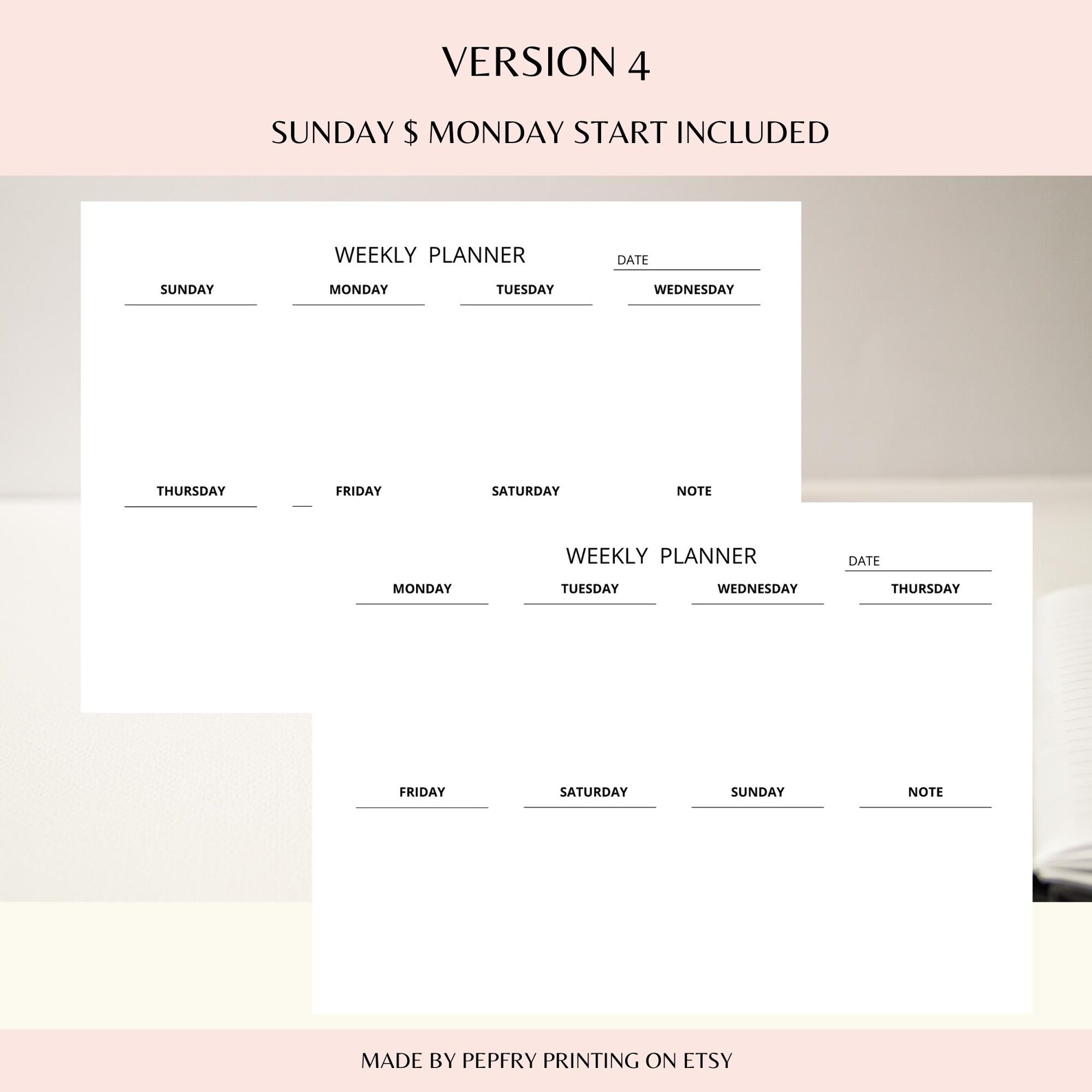Printable Landscape Weekly Planner , Organizer Weekly, Office Planner ...