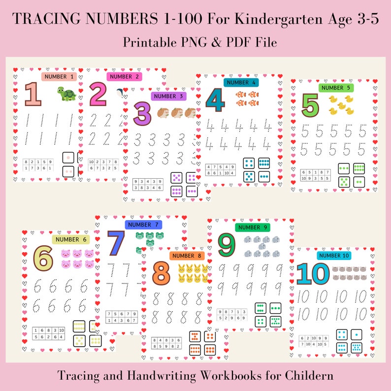 Tracing Number 1-100, Preschool Worksheet, Tracing Number Printable ...
