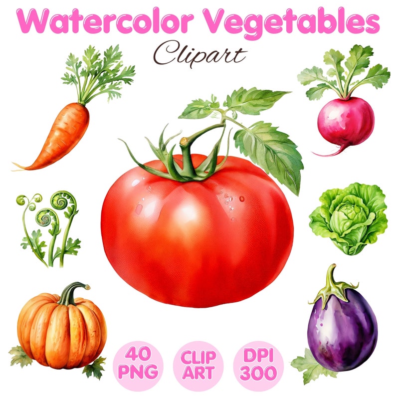 Watercolor Vegetables Clipart , Vegetables PNG , Vegetables Clipart ...