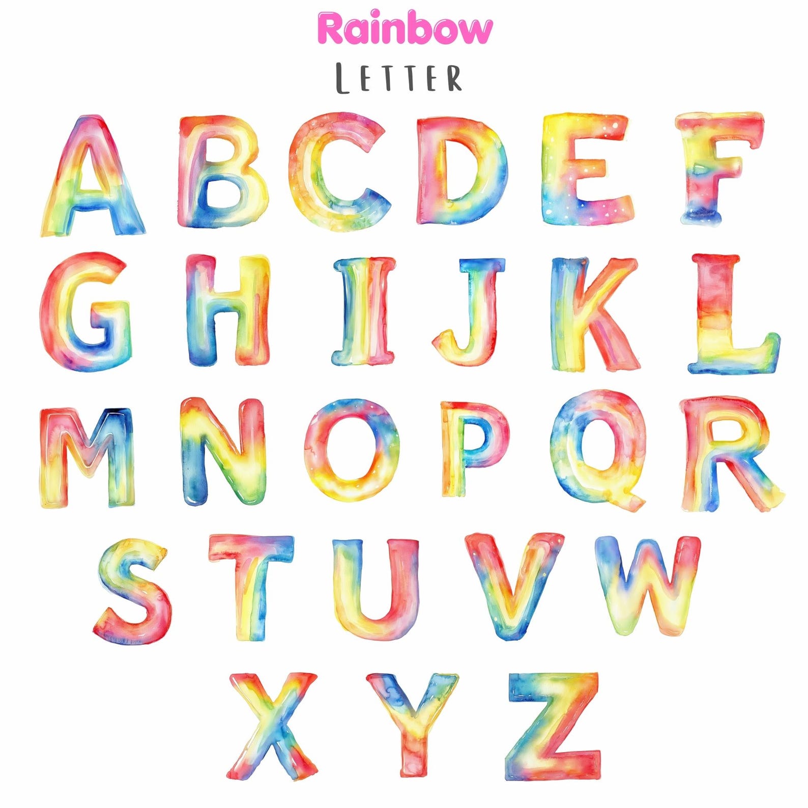 Rainbow Letter , Rainbow Clipart , Rainbow PNG, Rainbow Alphabet ...