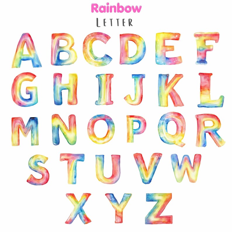 Rainbow Letter , Rainbow Clipart , Rainbow PNG, Rainbow Alphabet ...