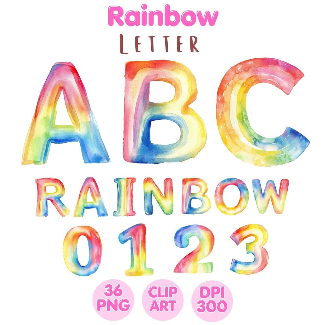 Rainbow Letter , Rainbow Clipart , Rainbow PNG, Rainbow Alphabet ...