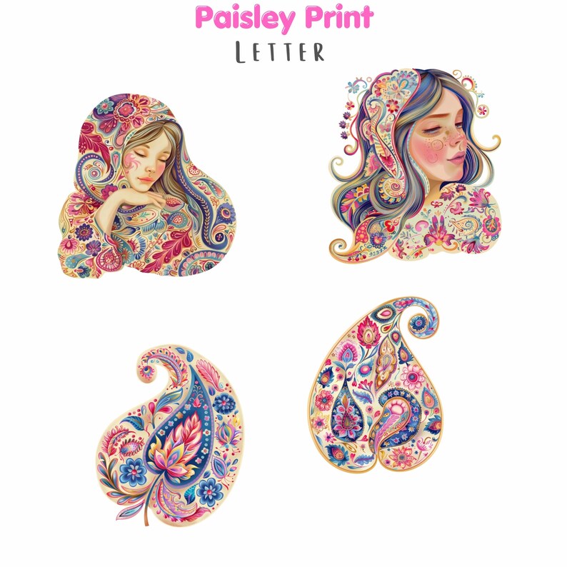 Paisley Print Letter Clipart: Transparent PNG, Commercial Use (digital ...