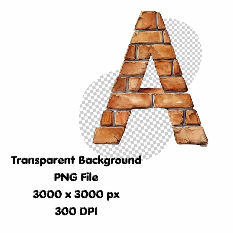 Brick Letter , Brick Clipart , Brick PNG, Brick Alphabet , Digital ...