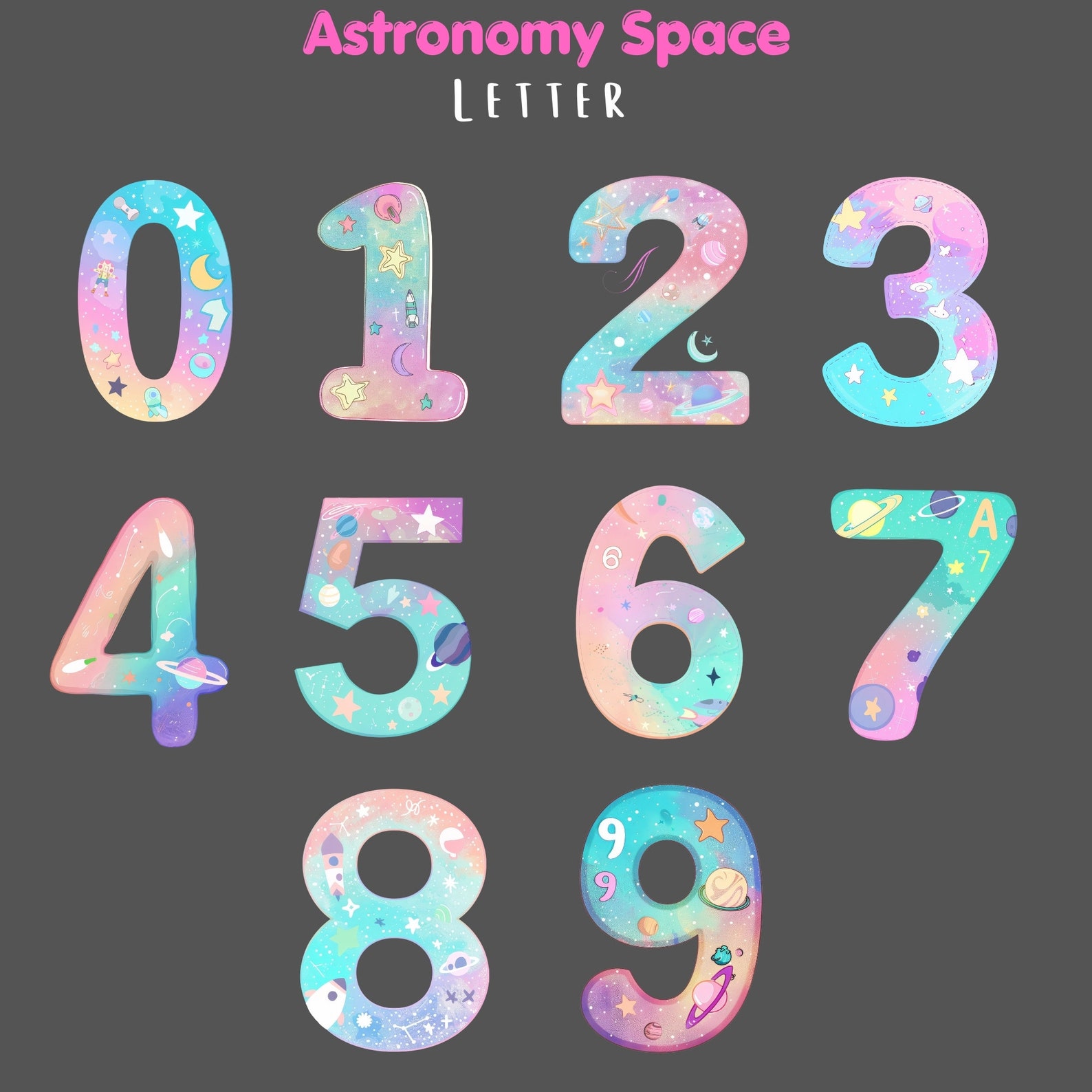 Astronomy Space Letter, Number Clipart, Space Alphabet PNG, Astronomy ...