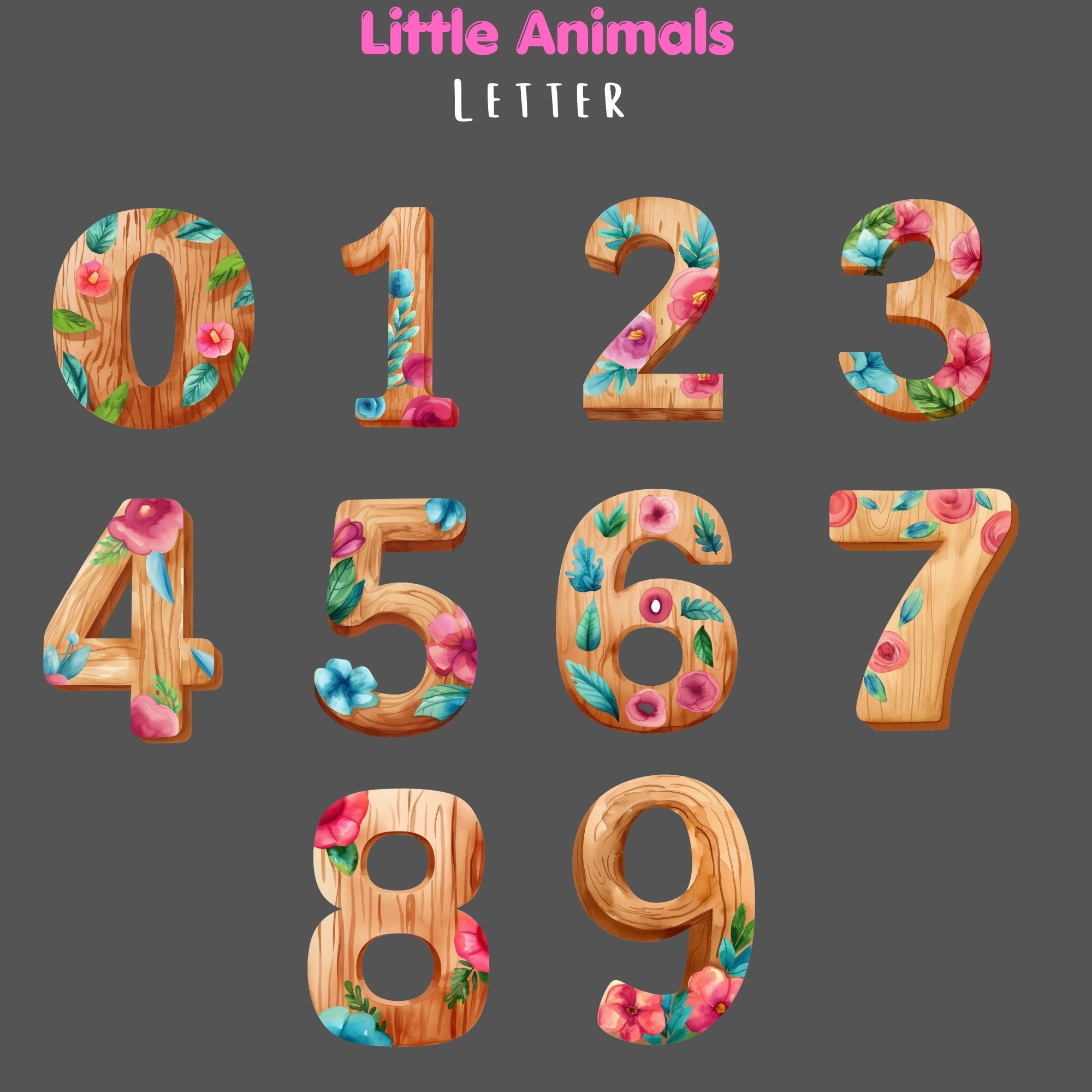 Beautiful Natural Letter, Number Clipart, Natural Alphabet , Beautiful ...