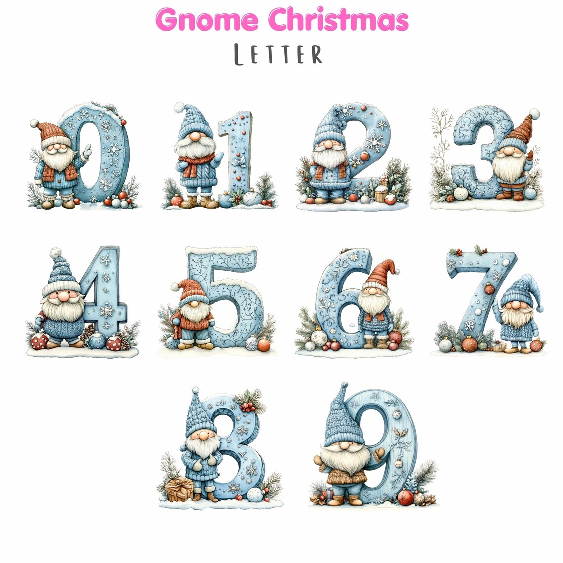 Gnome Christmas Letter , Gnome Clipart , Gnome PNG, Christmas Alphabet ...