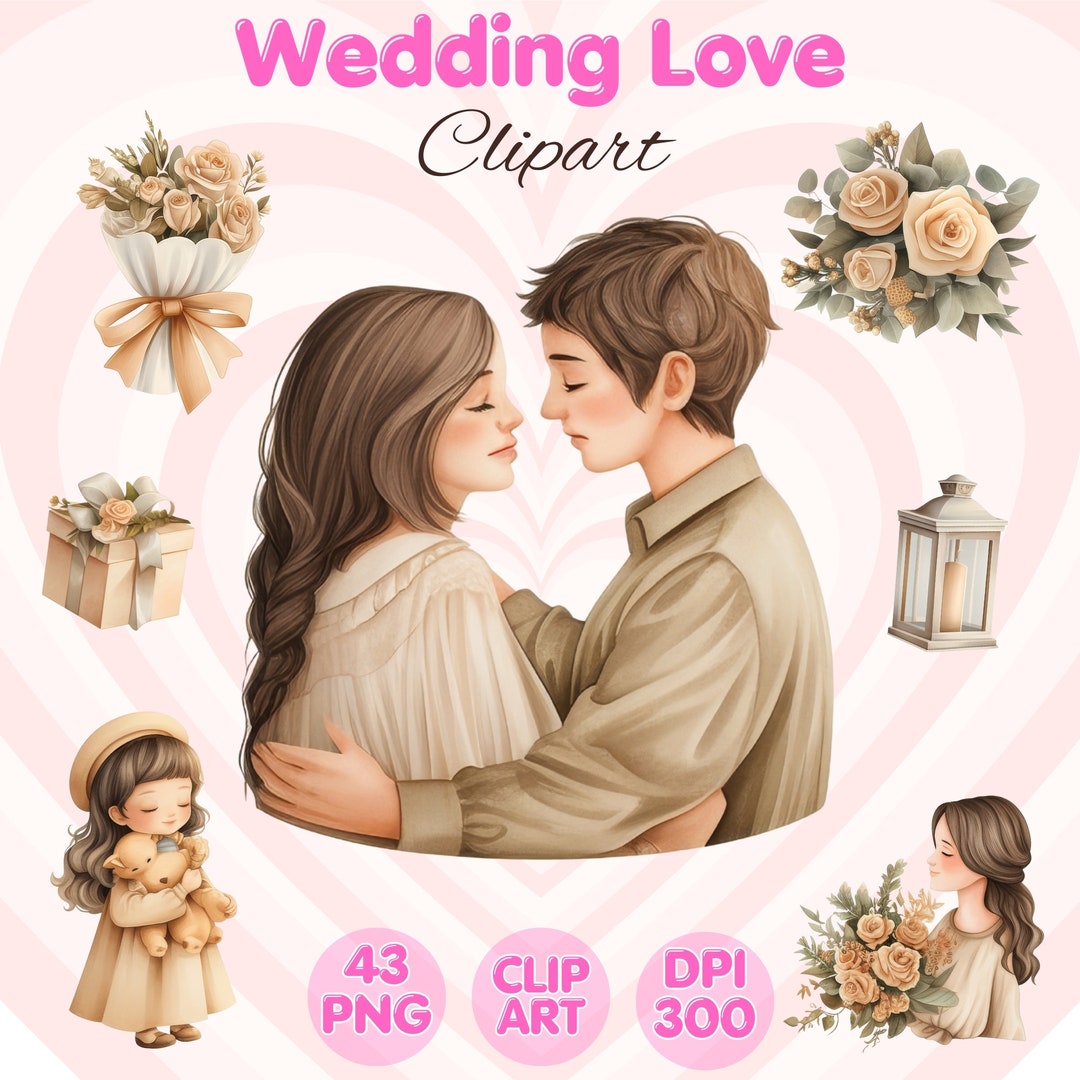 Wedding Love Clipart, Couple Clipart, Wedding PNG, Marriage Clipart ...
