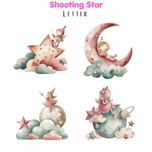 Shooting Star Letter, Alphabet Number Clipart,shooting Star PNG, Outer ...