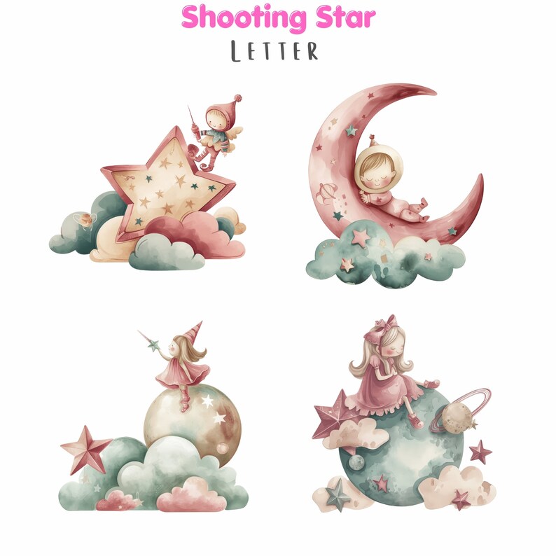 Shooting Star Letter, Alphabet Number Clipart,shooting Star PNG, Outer ...