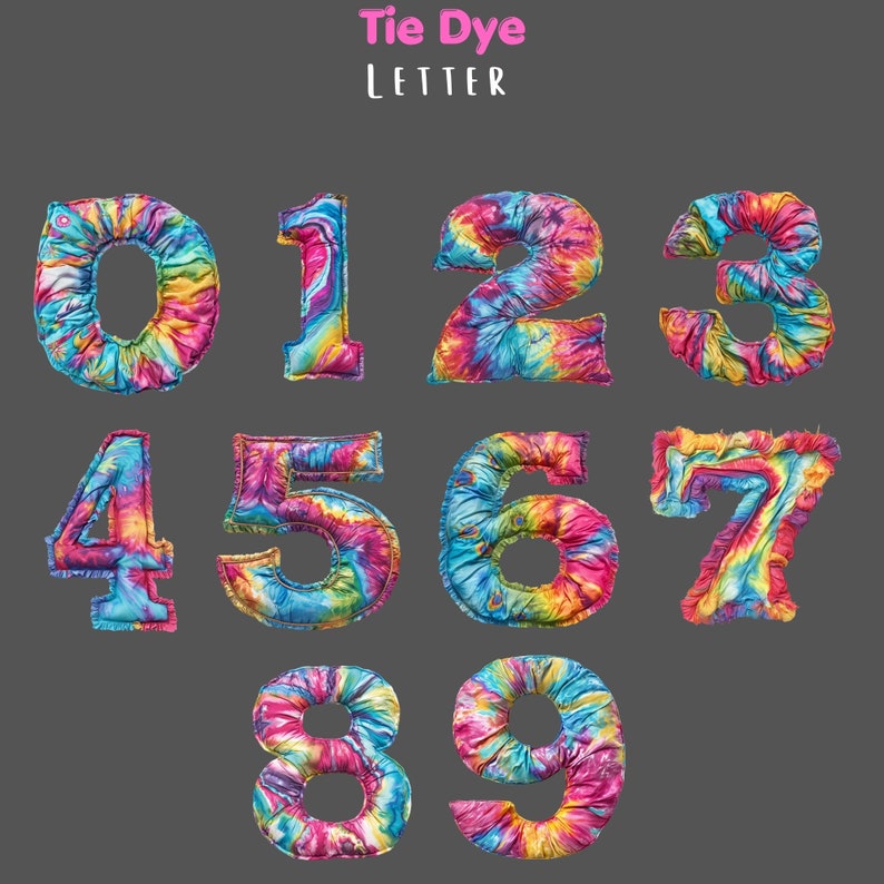 Tie Dye Letter, Number Clipart,tie Dye Alphabet PNG, Tie Dye Letters ...