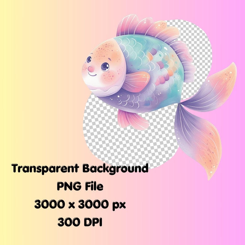 Smiling Fish Clipart, Cute Fish Clipart, Fish PNG, Smiling Fish, Wall ...