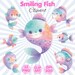 Smiling Fish Clipart, Cute Fish Clipart, Fish PNG, Smiling Fish, Wall ...