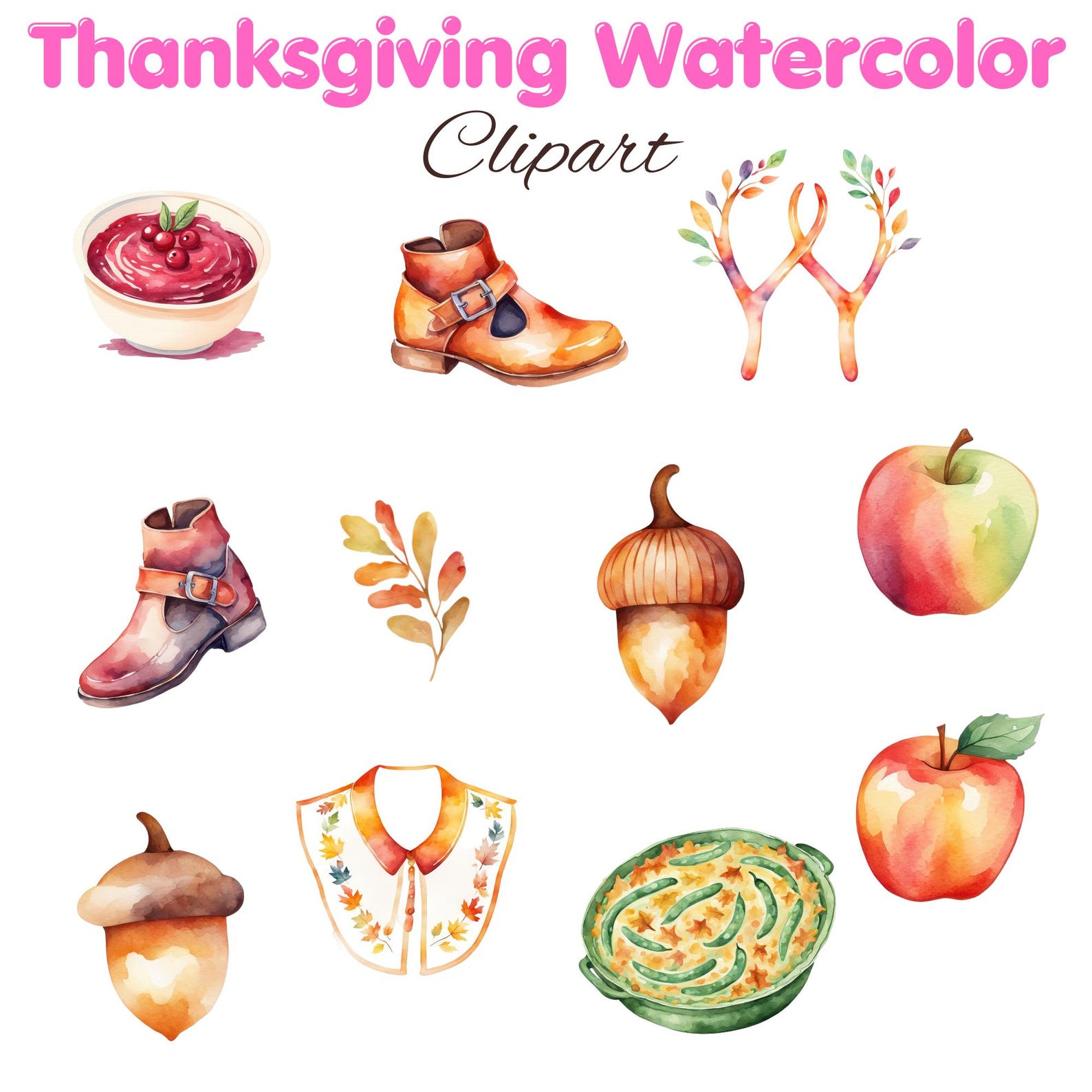Thanksgiving Watercolor Clipart , Thanksgiving Watercolor ...