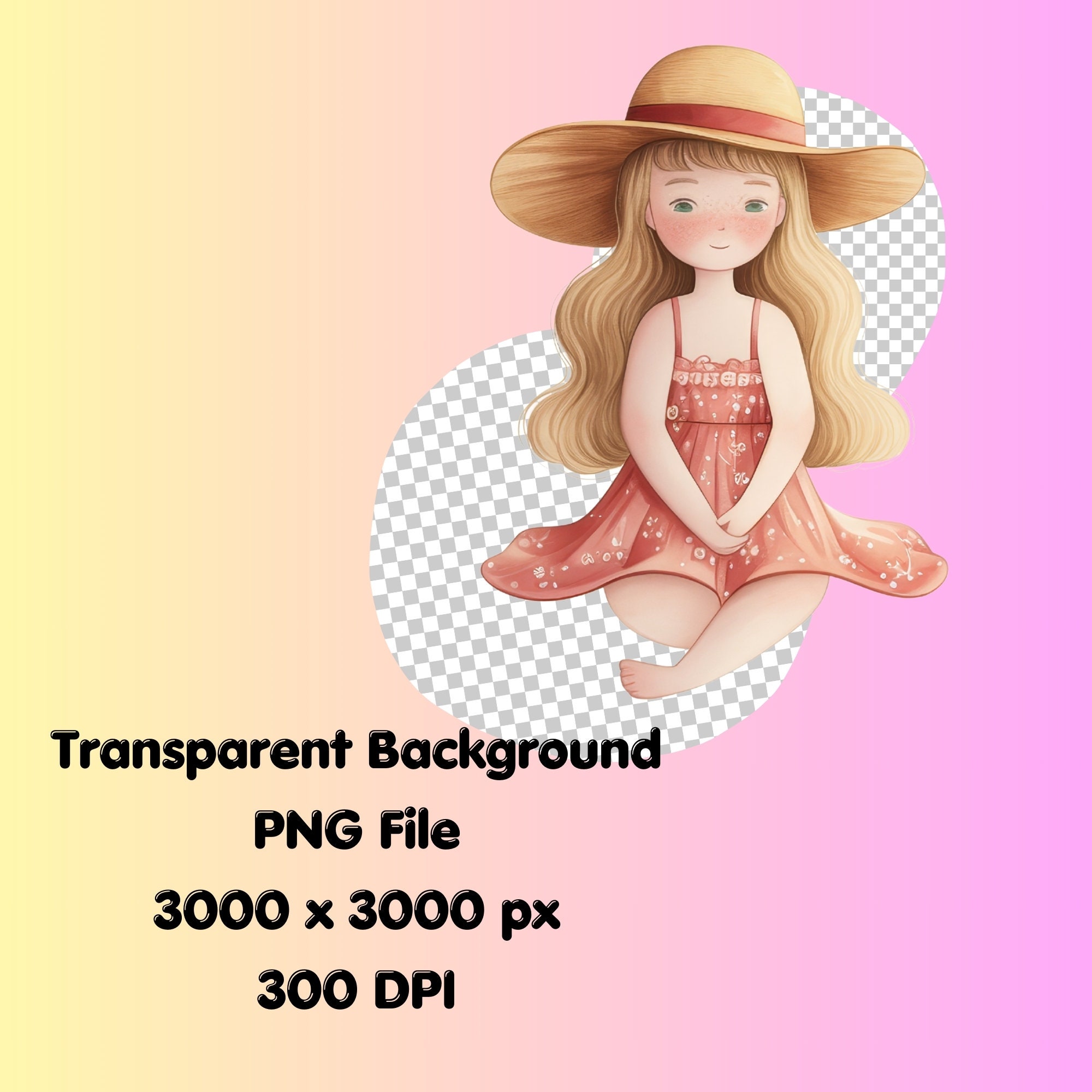 Seashell Beach Girl Clipart: Watercolor Summer PNG (commercial Use) - Etsy