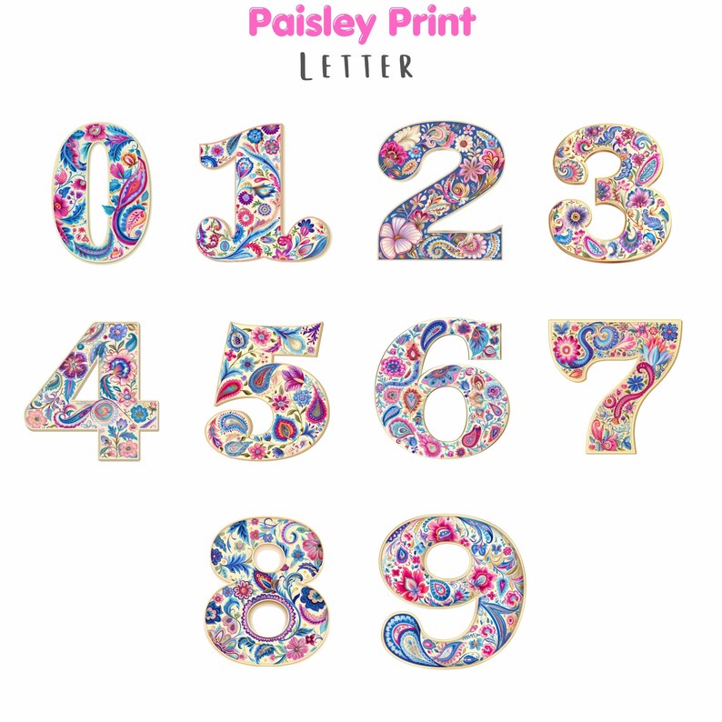 Paisley Print Letter Clipart: Transparent PNG, Commercial Use (digital ...