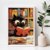 Cute Cat Reading A Book Print | Cute Cat Print | Digital Download ...