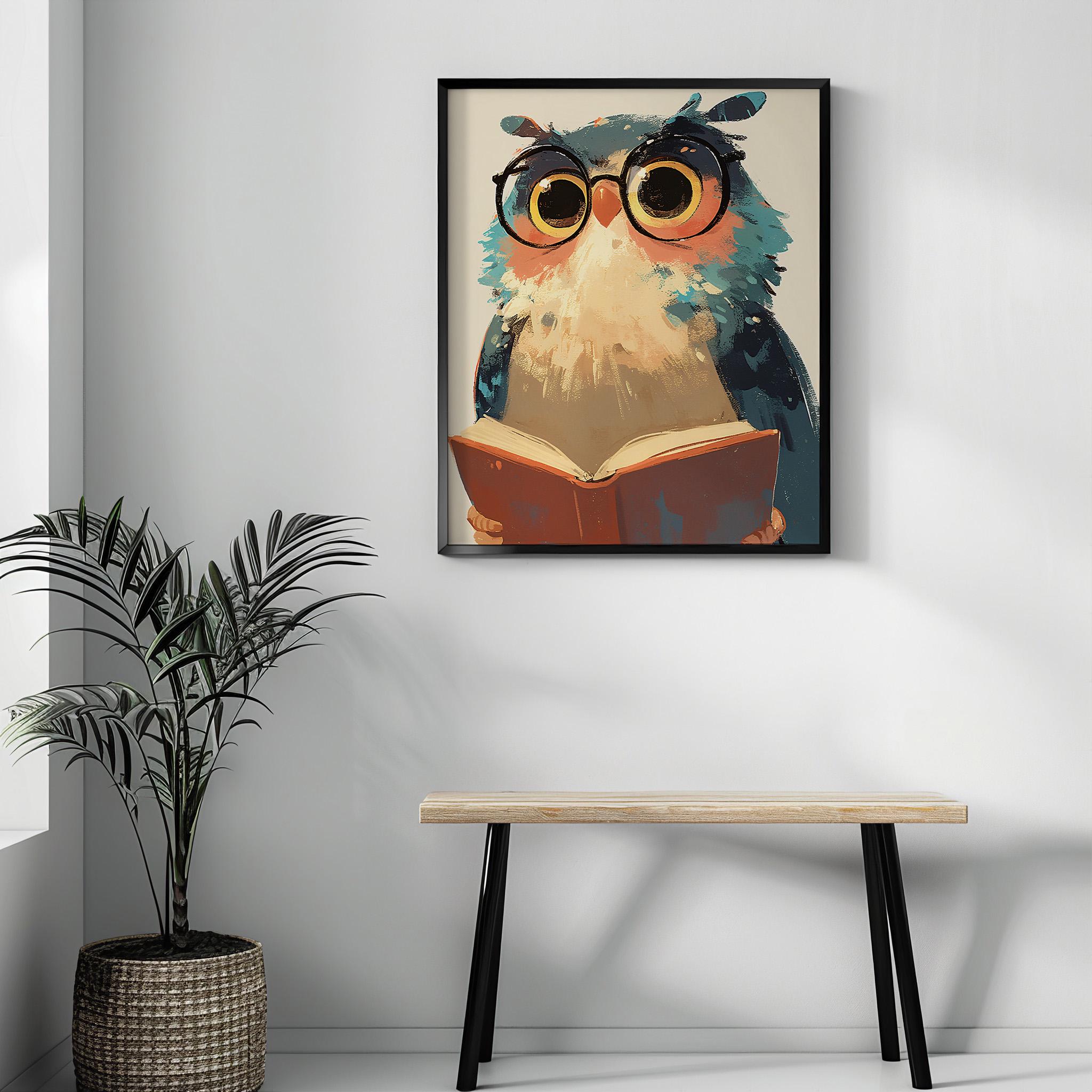Cute Owl Reading A Book Print | Cute Owl Print | Digital Download ...