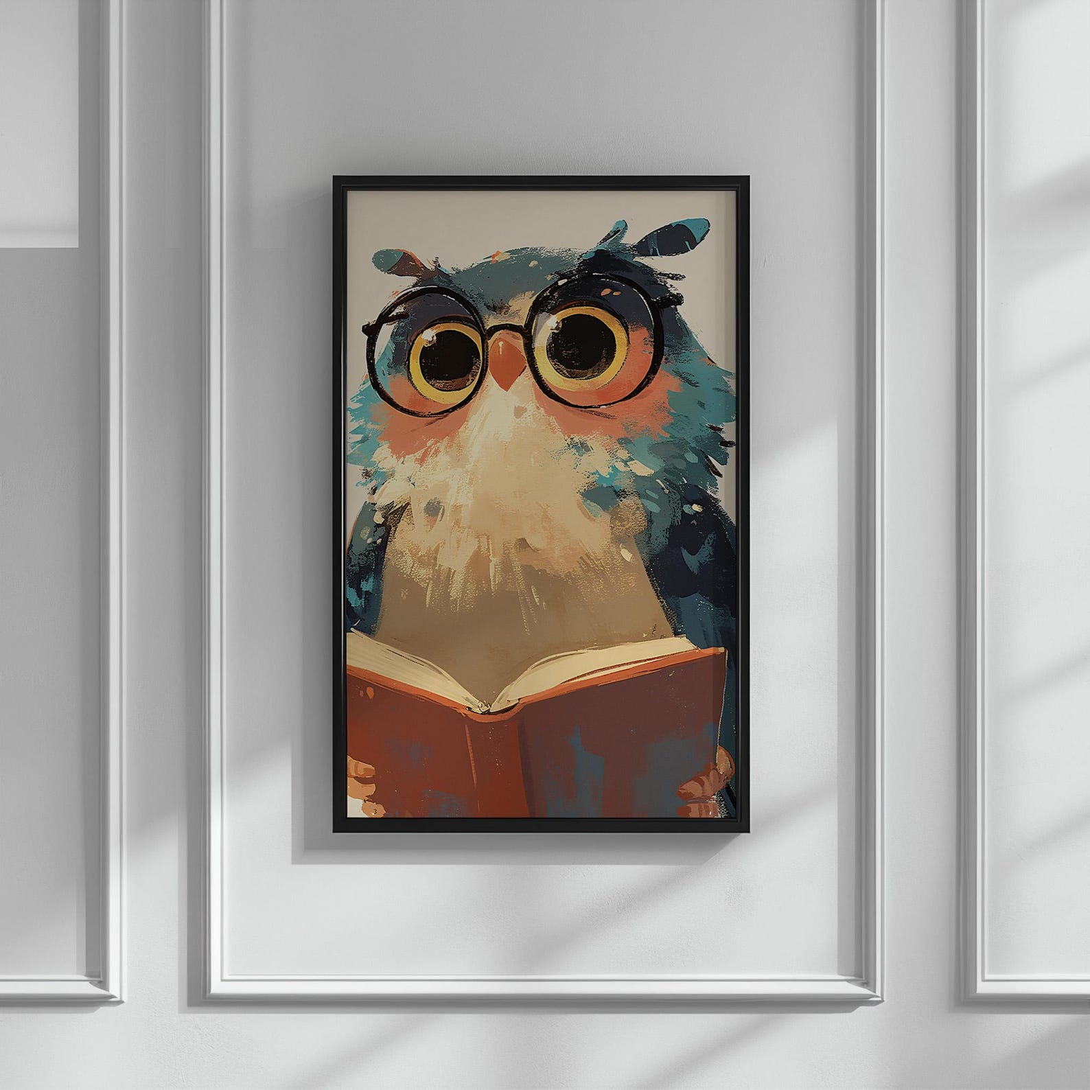 Cute Owl Reading A Book Print | Cute Owl Print | Digital Download ...