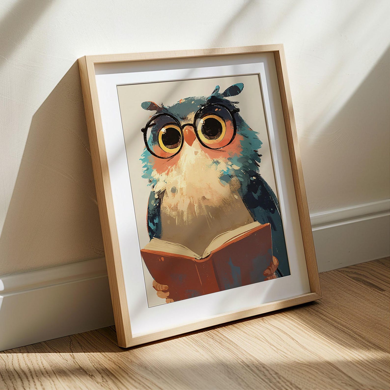 Cute Owl Reading A Book Print | Cute Owl Print | Digital Download ...