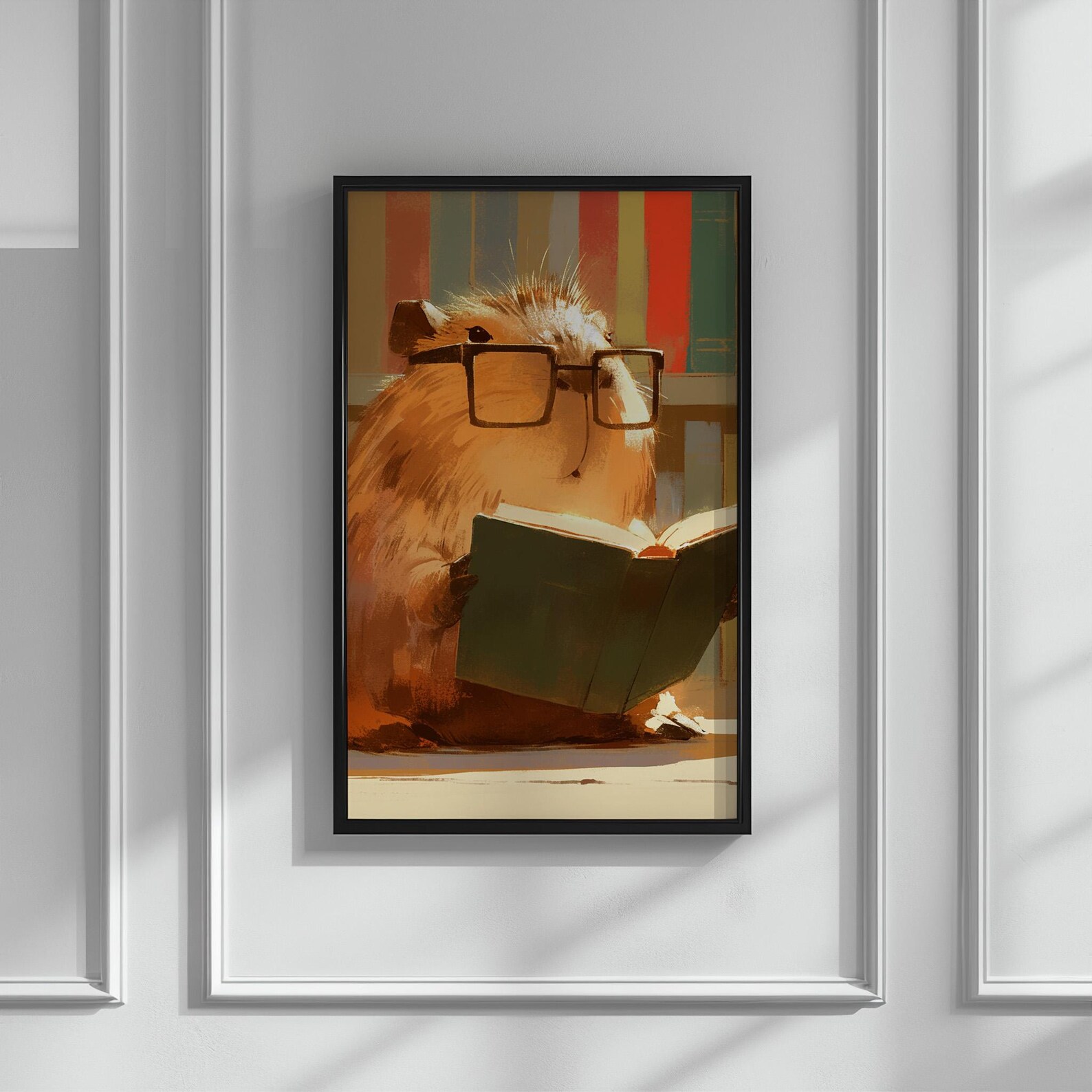 Cute Capybara Reading A Book Print | Cute Capybara Print | Digital ...
