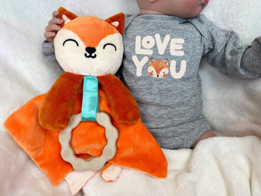 Fox Plush Toy & Baby Onesie® Gift Set: Woodland Baby Shower Lovey and ...