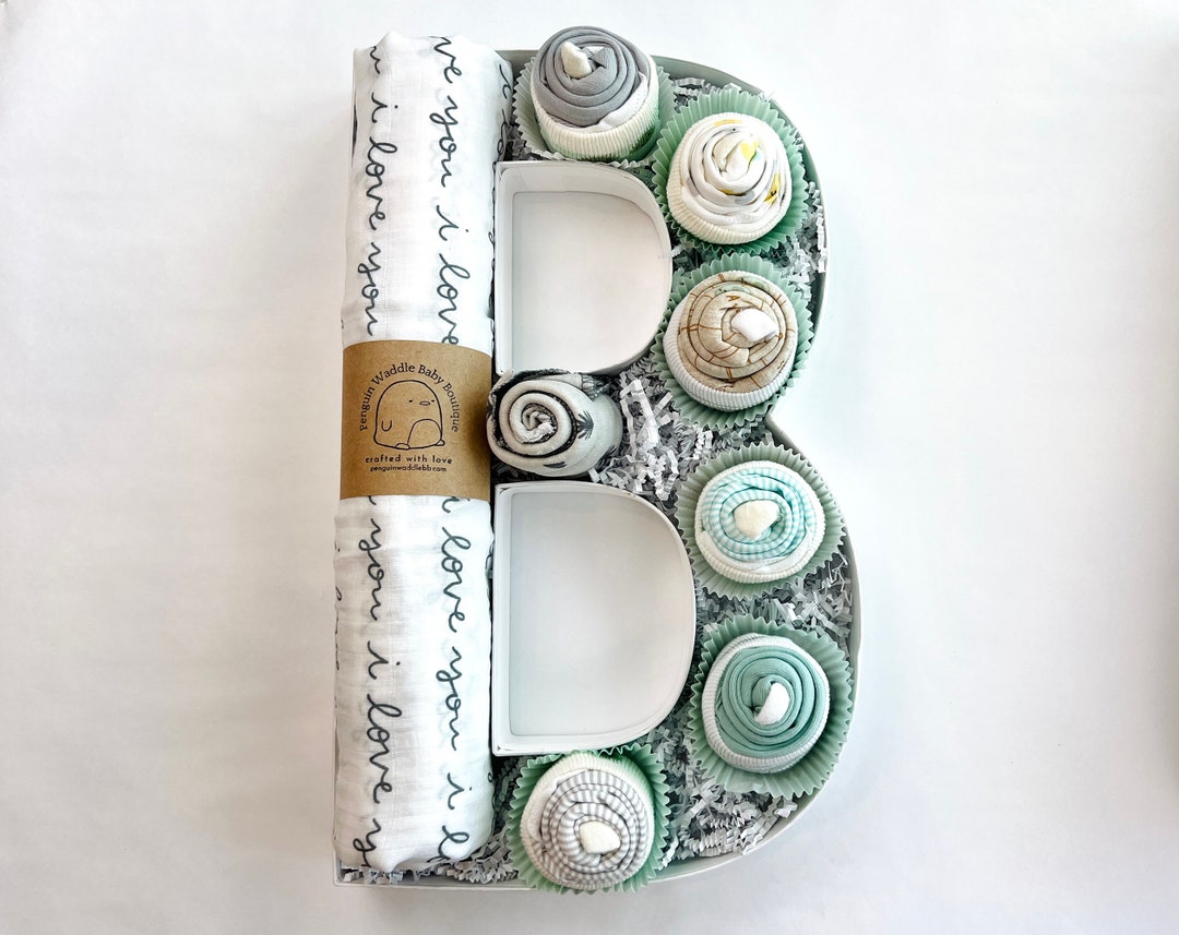 Letter B Baby Gift Box, Letter Tray Baby Shower Gift Box, 16 Large ...