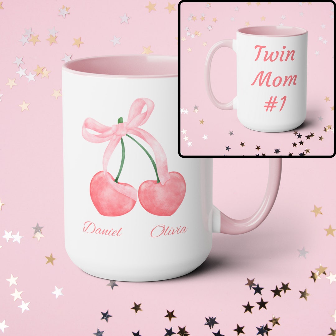 Twin Mom Number 1 Mug, Mother's Day Gift, Coquette Mug, Pink Bow. - Etsy