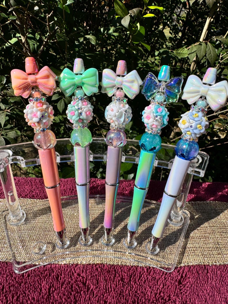 Flower Bows - Beaded Pen - Etsy