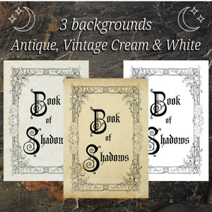 Book of Shadows Title Pages, Witchcraft Printable, Grimoire Front Pages ...