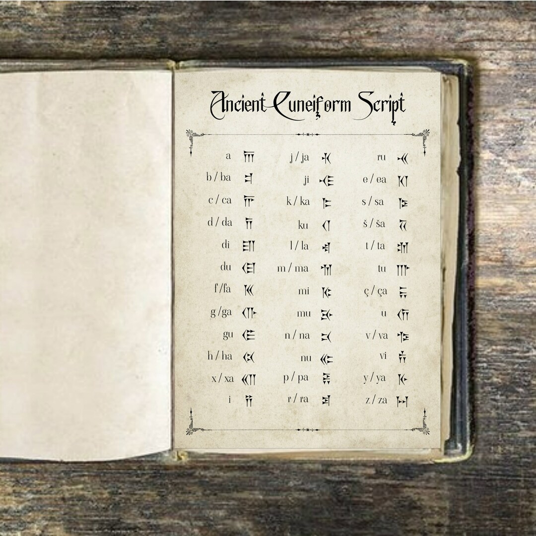Ancient Cuneiform Text, Mesopotamia Writing, Witchcraft Printable, Book ...
