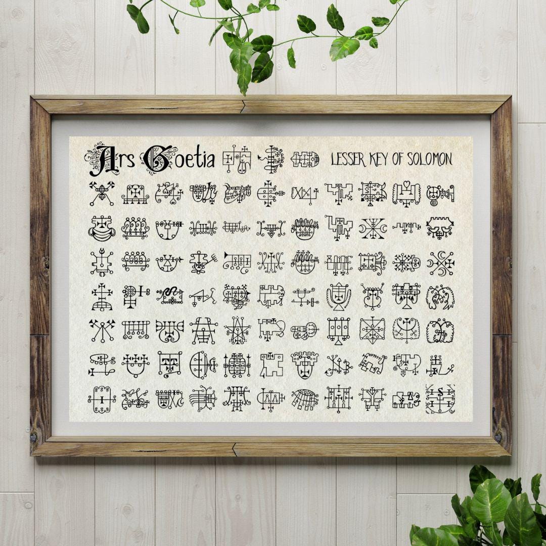 Ars Goetia Sigil Poster, Lesser Key of Solomon, Pagan Printable ...